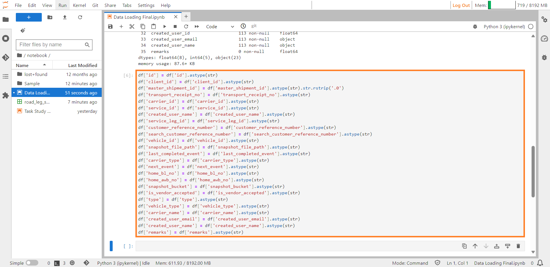 Data Loading through Notebook — ConverSight Documentation