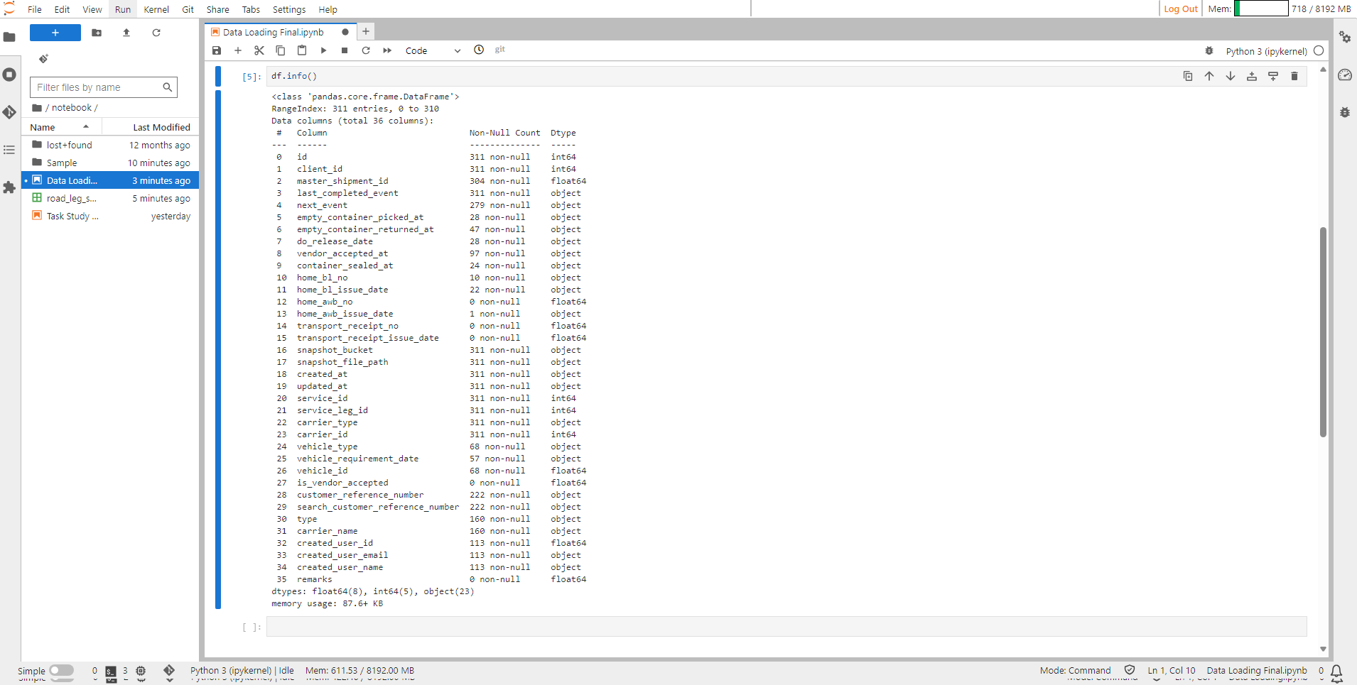 Data Loading through Notebook — ConverSight Documentation