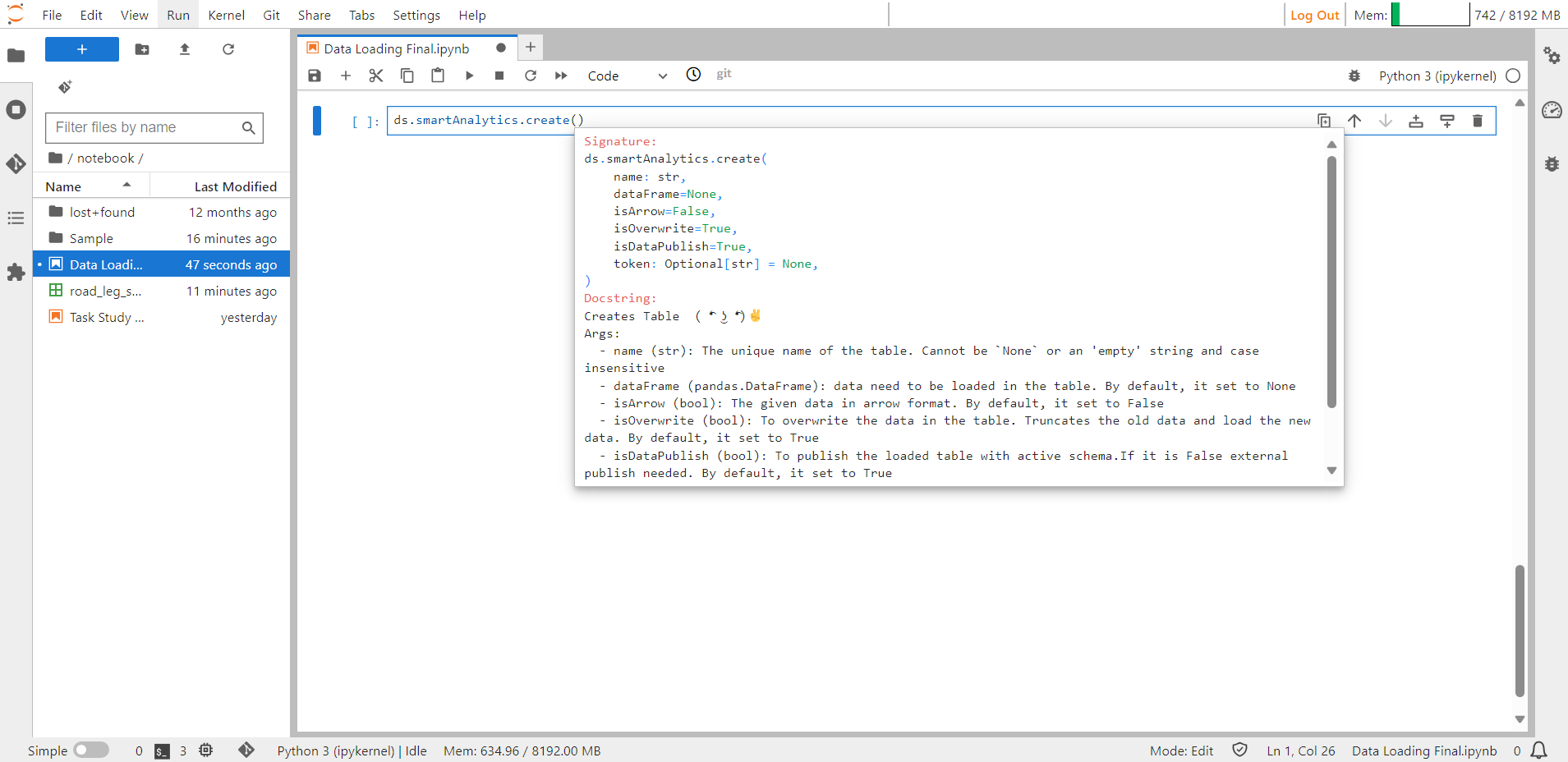 Data Loading through Notebook — ConverSight Documentation