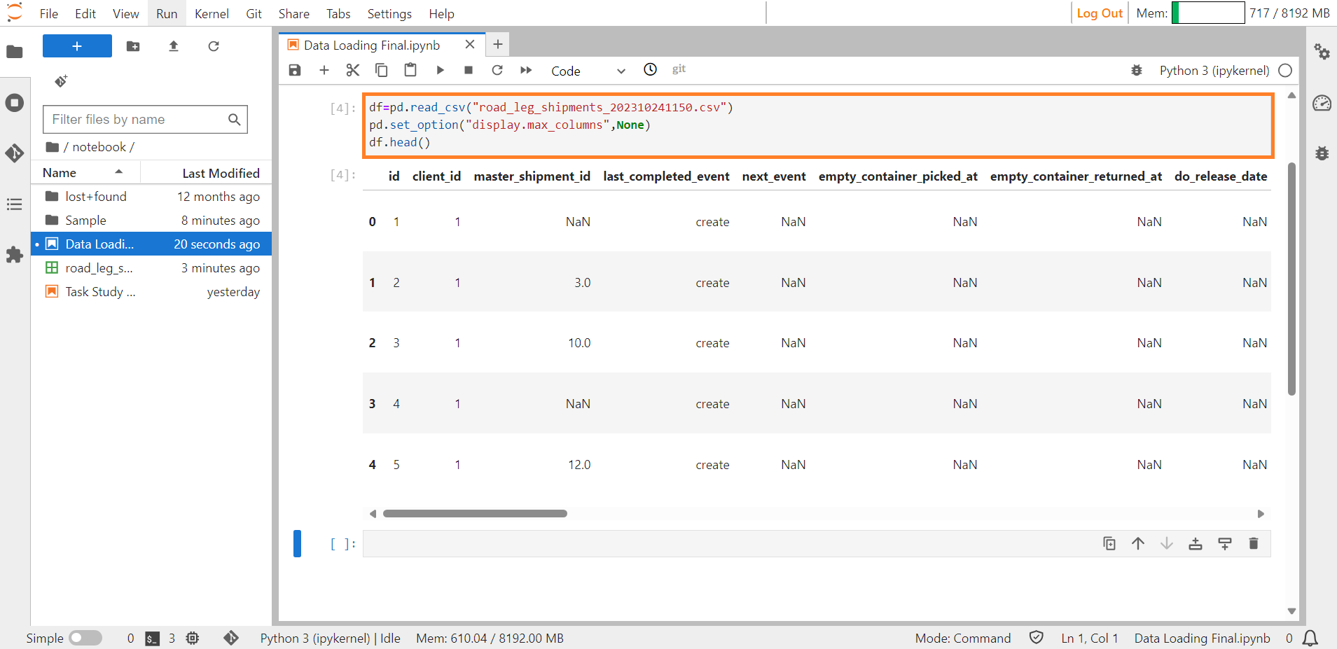 Data Loading through Notebook — ConverSight Documentation