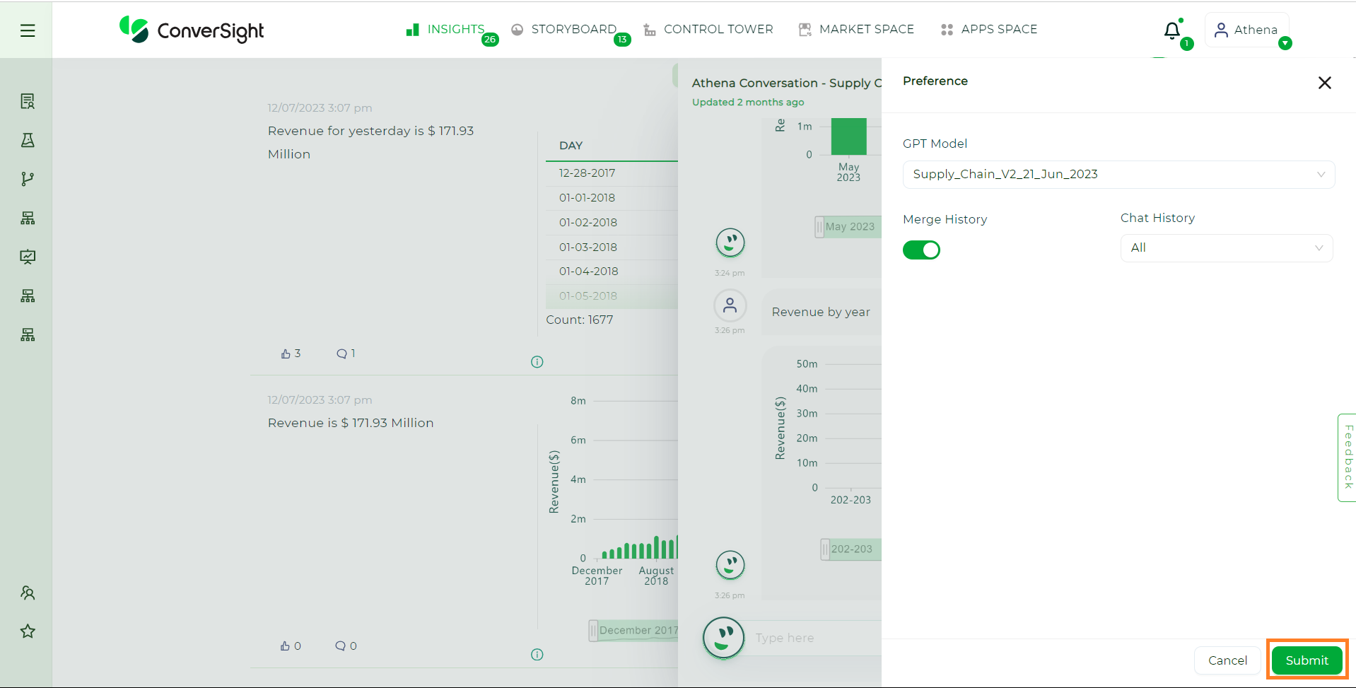 User Interaction - Athena — ConverSight Documentation